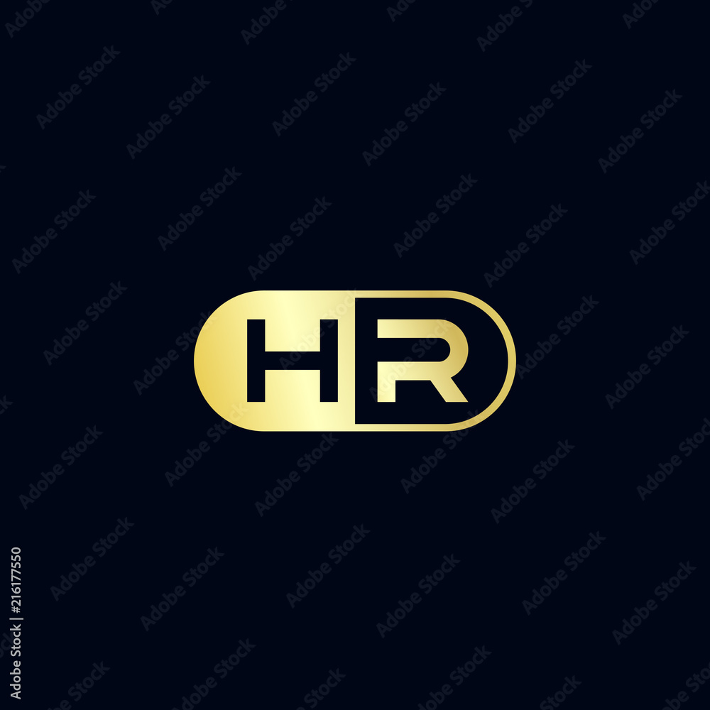 Initial Letter HR Logo Template Design Stock Vector | Adobe Stock