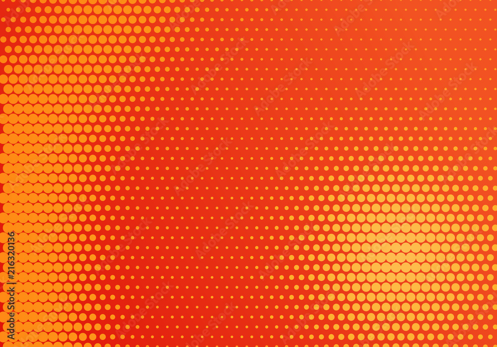 Red and Yellow Radial Halftone Dot Background Stock Vector | Adobe Stock