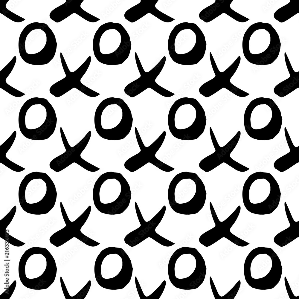 X and O or XO Symbols Seamles Pattern Stock Vector | Adobe Stock