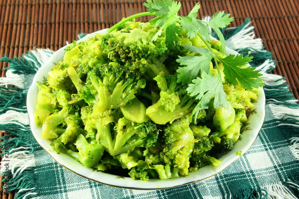 Indian gujarati Style Broccoli Vegetarian Stir Fry, Broccoli Thoran ...