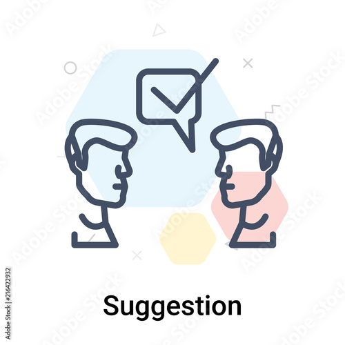 Suggestion icon vector sign and symbol isolated on white background ...