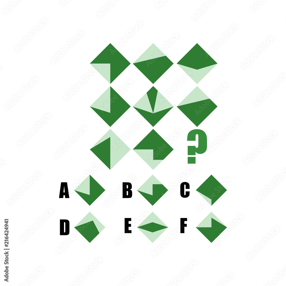 IQ test. Choose correct answer. Logical task, educational game for kids ...