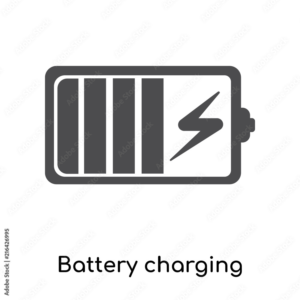 Battery charging icon vector sign and symbol isolated on white ...