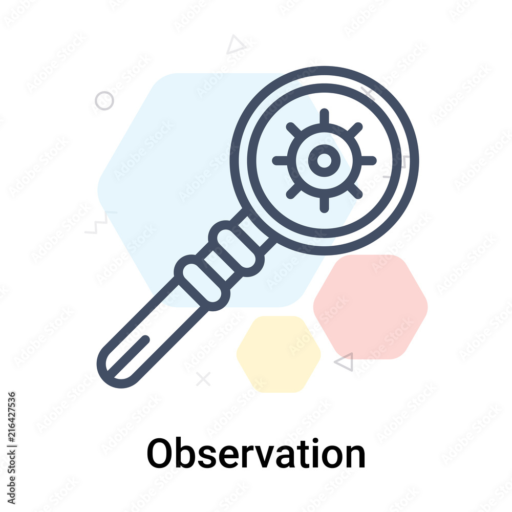 Observation icon vector sign and symbol isolated on white background ...