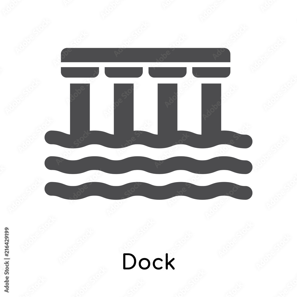Dock icon vector sign and symbol isolated on white background, Dock ...