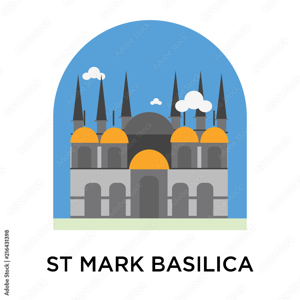 St mark basilica icon vector sign and symbol isolated on white ...