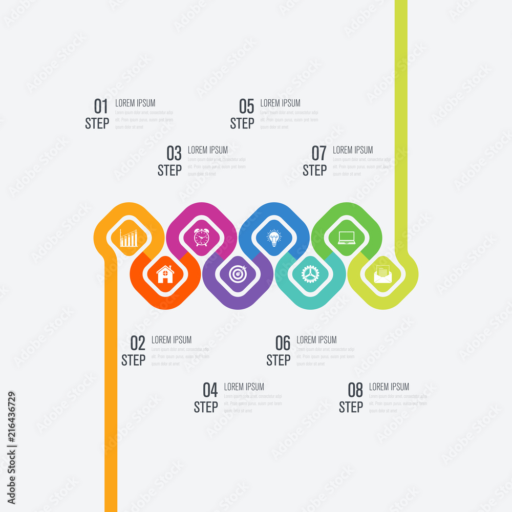 Vector illustration infographics 8 options Stock Vector | Adobe Stock