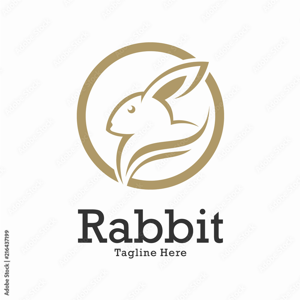 Rabbit Logo Vector Illustration Design Concept Stock Vector | Adobe Stock