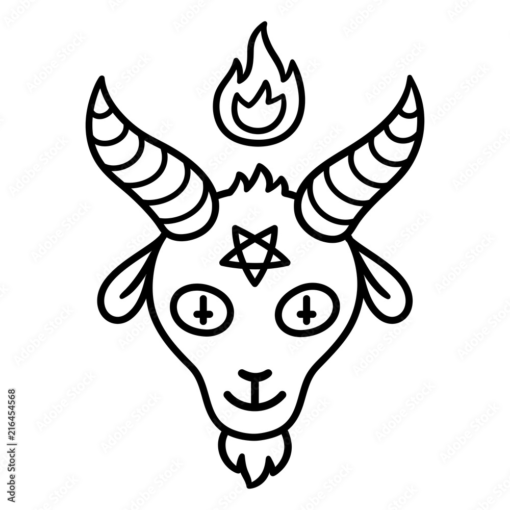 Satan goat head Stock Vector | Adobe Stock