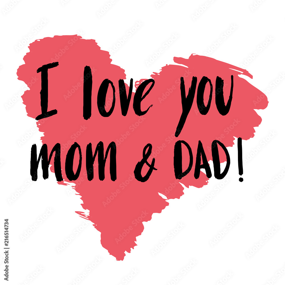 I Love Mom Dad Logo Design