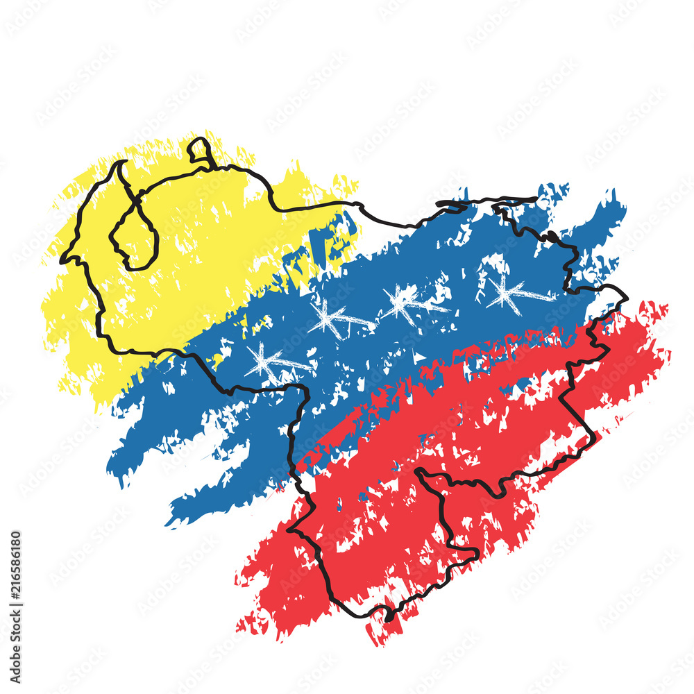 Sketch of a map of Venezuela Stock Vector | Adobe Stock