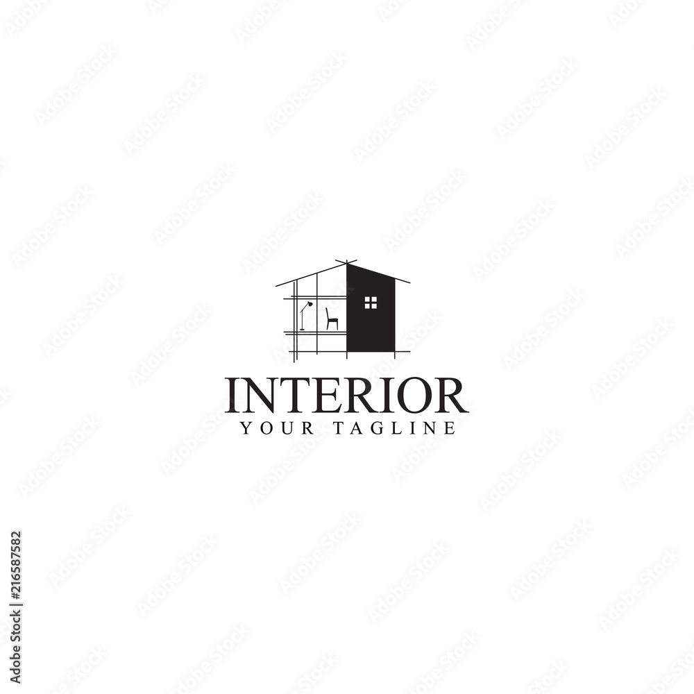 interior logo design, vector template Stock Vector | Adobe Stock