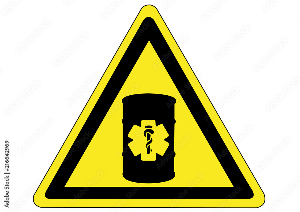Stock-Vektorgrafik „Schild Gefahr durch medizinischen Abfall “ | Adobe ...