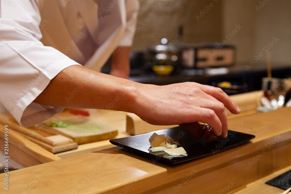 Professional and experienced sushi chef delivered a perfectly made ...