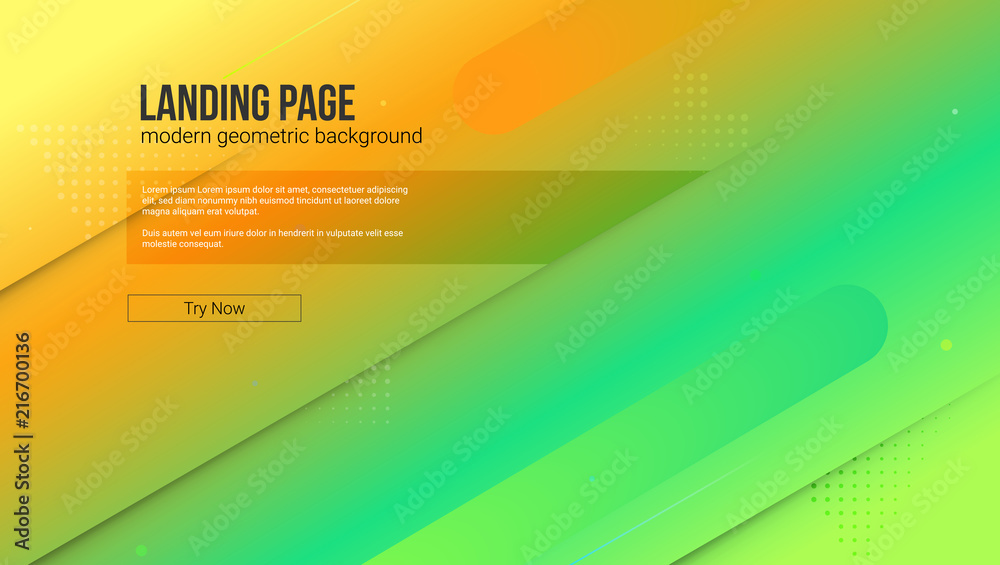 Website template with modern gradient and graphic background. The ...
