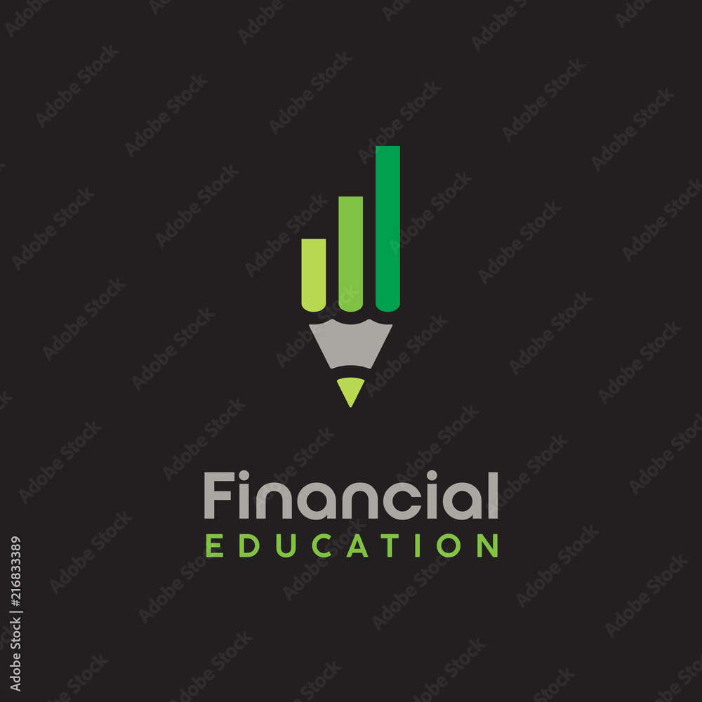 Pencil with Vertical Chart Bar Diagram for Financial Marketing Business ...