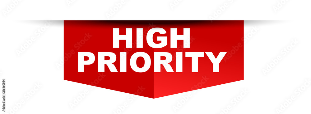 red vector banner high priority Stock Vector | Adobe Stock