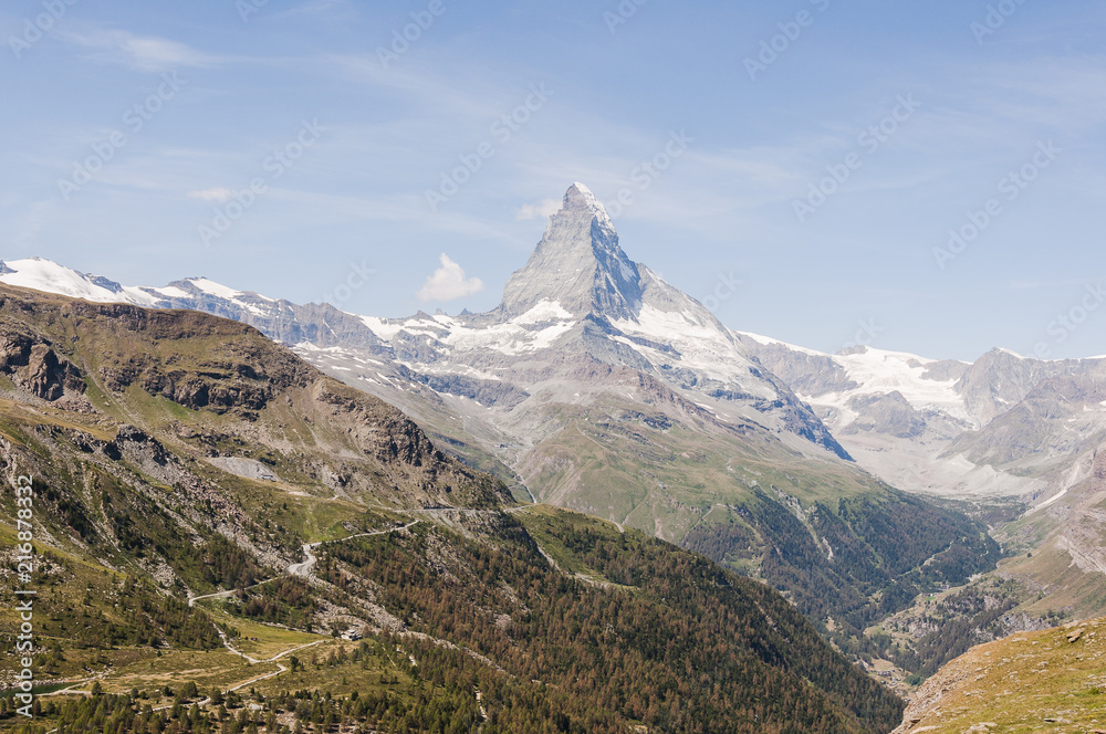 Zermatt, Walliser Berge, Matterhon, Alpen, Blauherd, Wanderweg ...