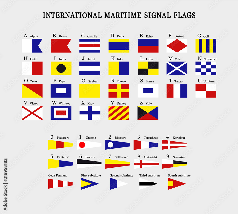 International maritime signal flags Stock Vector | Adobe Stock