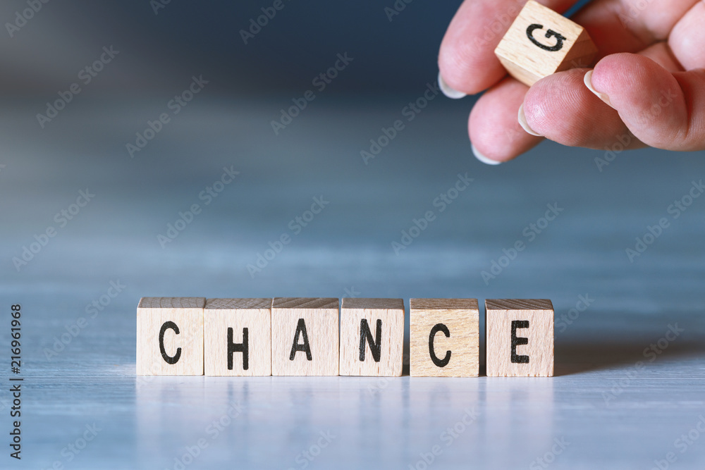 Hand after changing letter g to c, changing the word change to chance ...