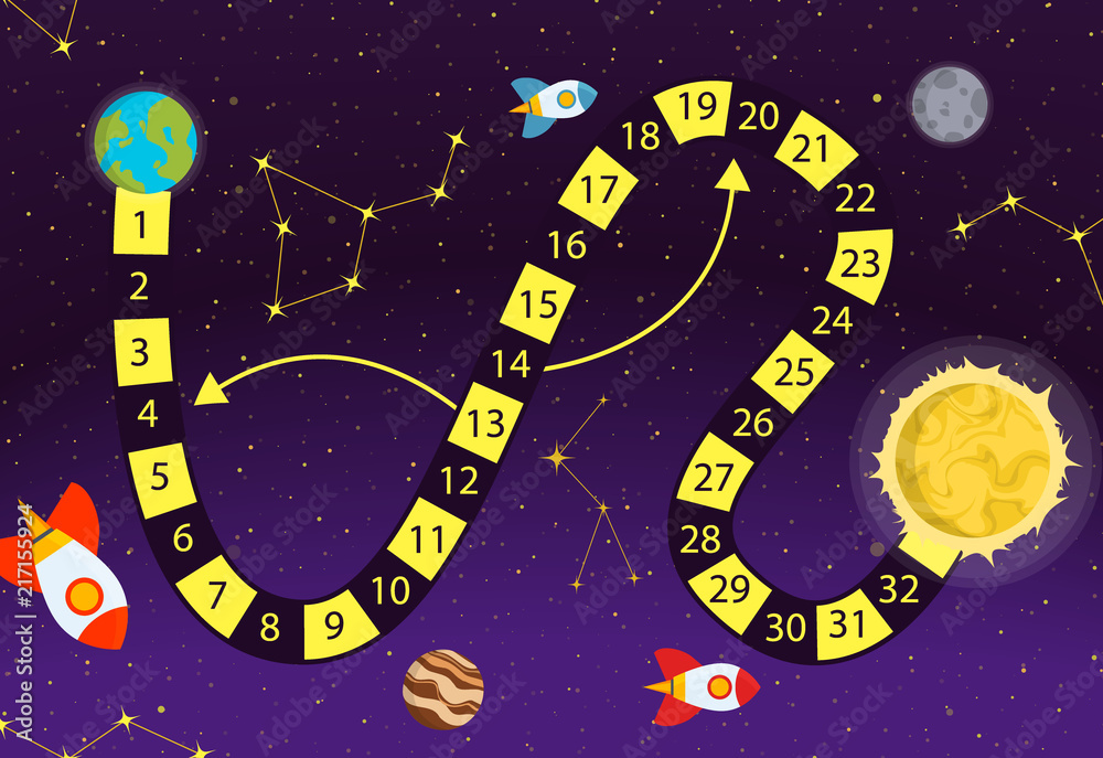 Board game with block path people play way step path challenge ready to ...