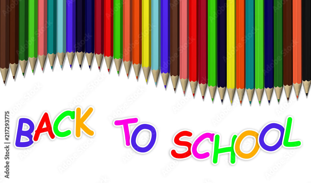 rentrée des classes crayons de couleurs 素材庫插圖 | Adobe Stock