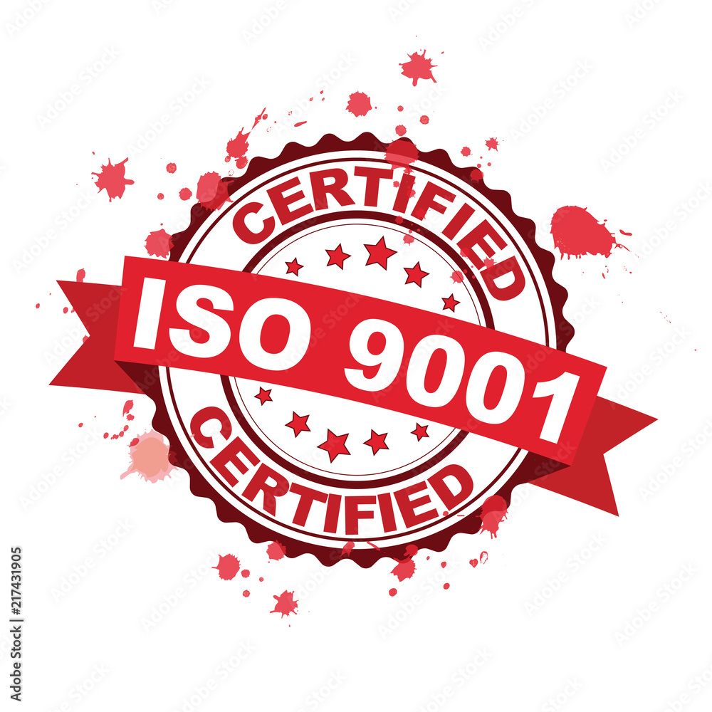 Red rubber stamp with ISO 9001 certified concept Stock Vector | Adobe Stock