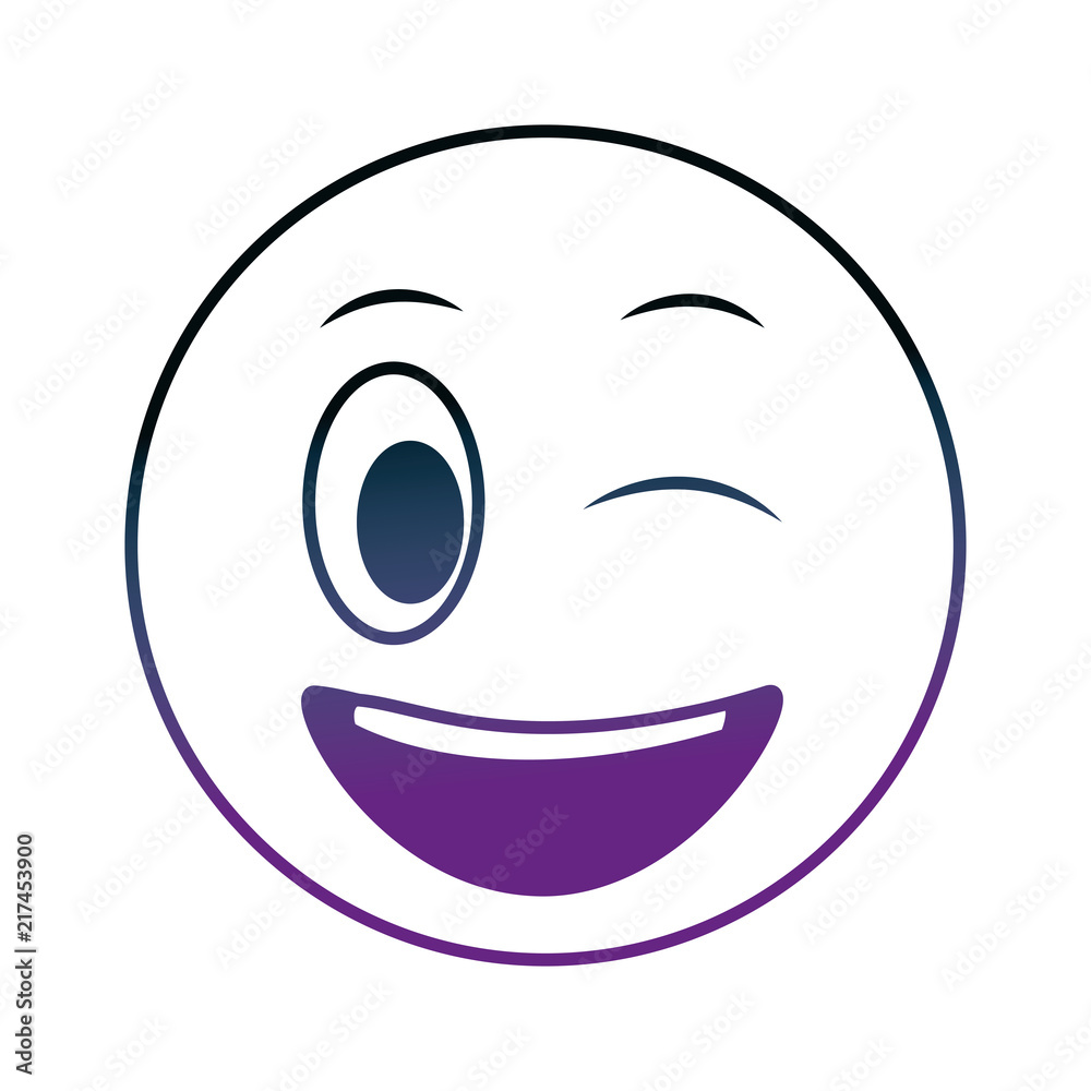 smiley big emoticon winking face neon design image Stock Vector | Adobe ...
