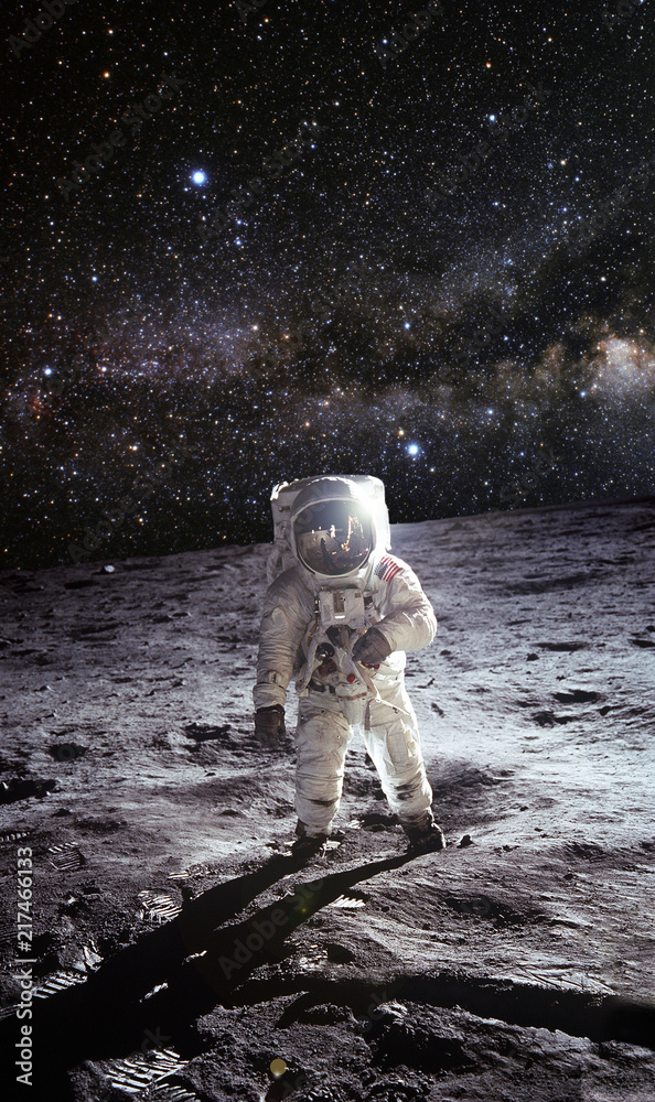 the first man on the moon. Cosmonaut. The photo taken from NASA Stock ...