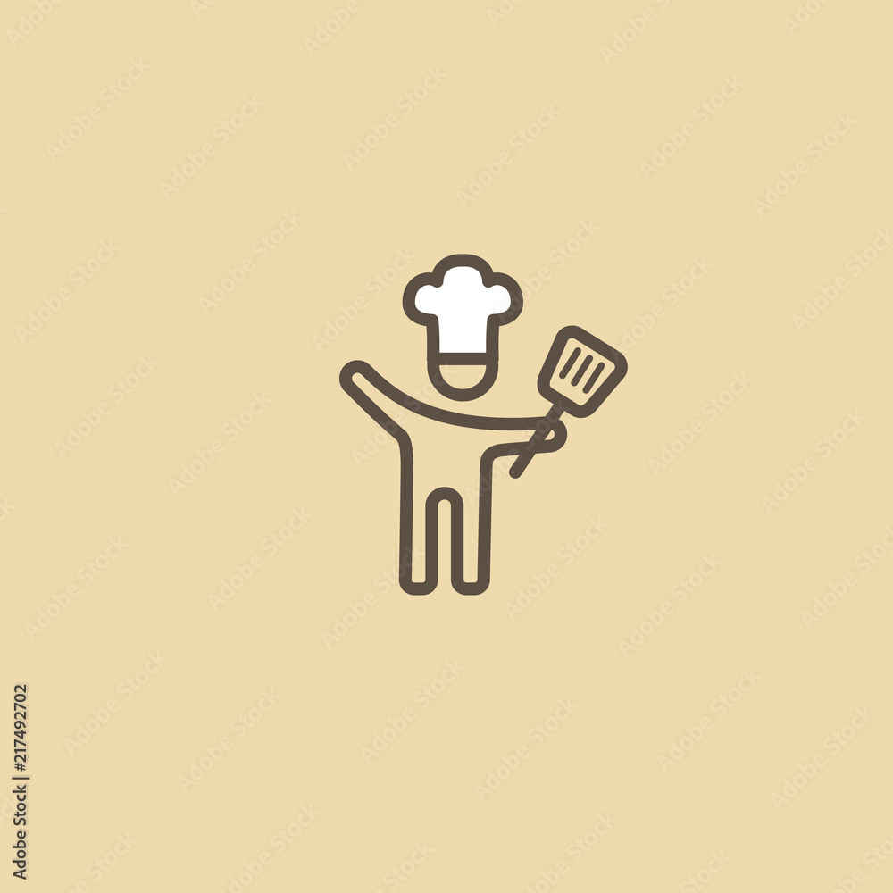 Abstract food logo icon vector design. Recipe, cooking, course, cafe ...