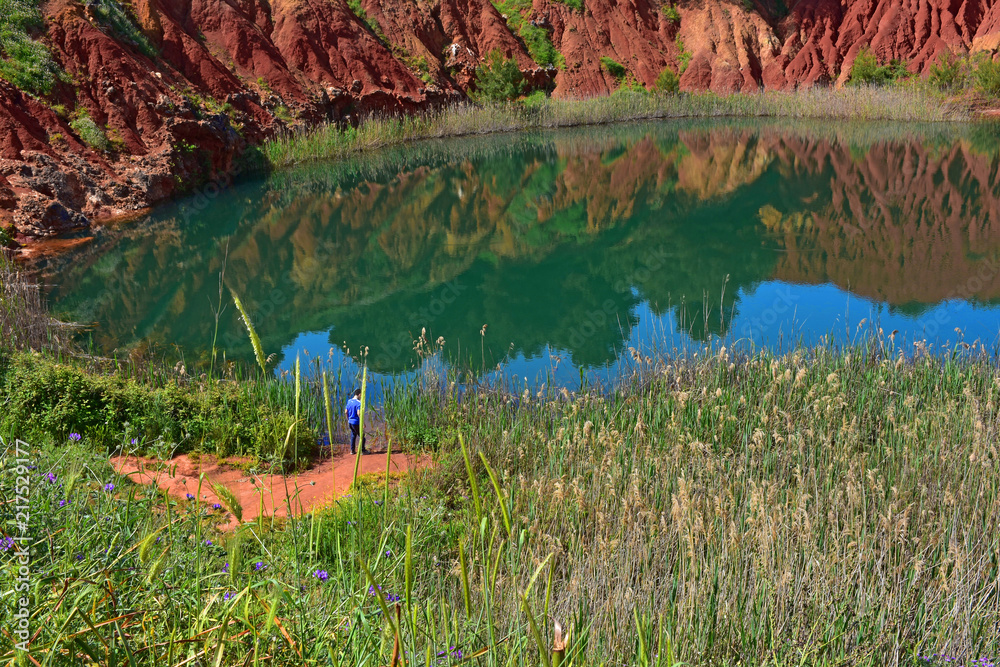 Italy, Otranto, pond of the ancient bauxite quarry. View and details ...