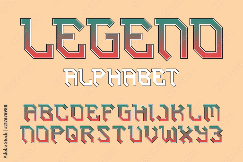 legend alphabet. Stylish biker font. Isolated english alphabet. 素材庫向量圖 ...