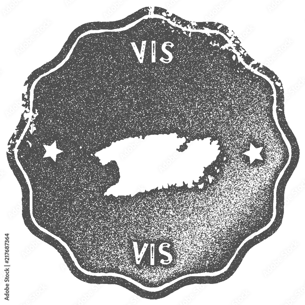 Vis map vintage stamp. Retro style handmade label, badge or element for ...