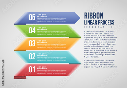 Ribbon Linear Process Infographic Layout Stock Template | Adobe Stock