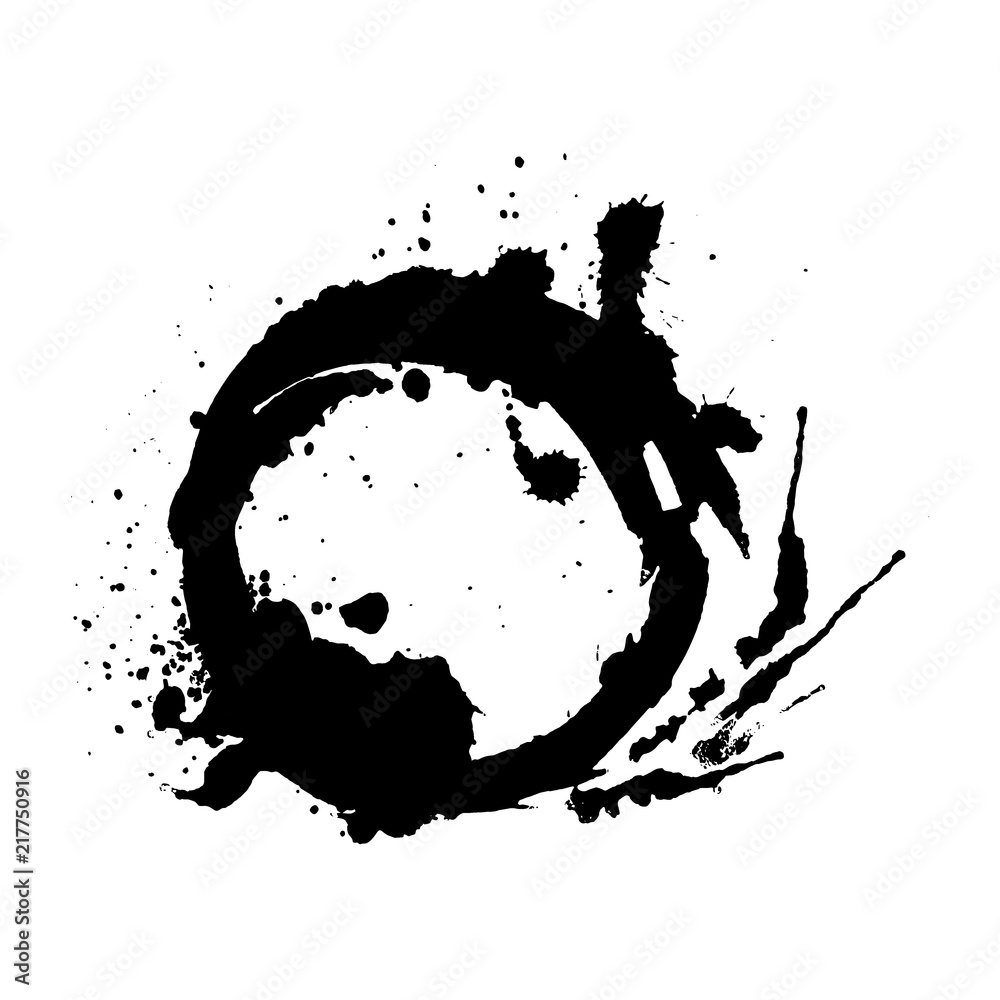 Black ink rounded splash Stock Vector | Adobe Stock