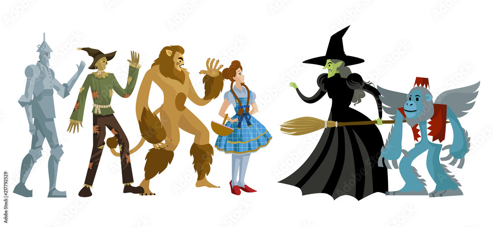 wizard of oz characters Stock Vector | Adobe Stock