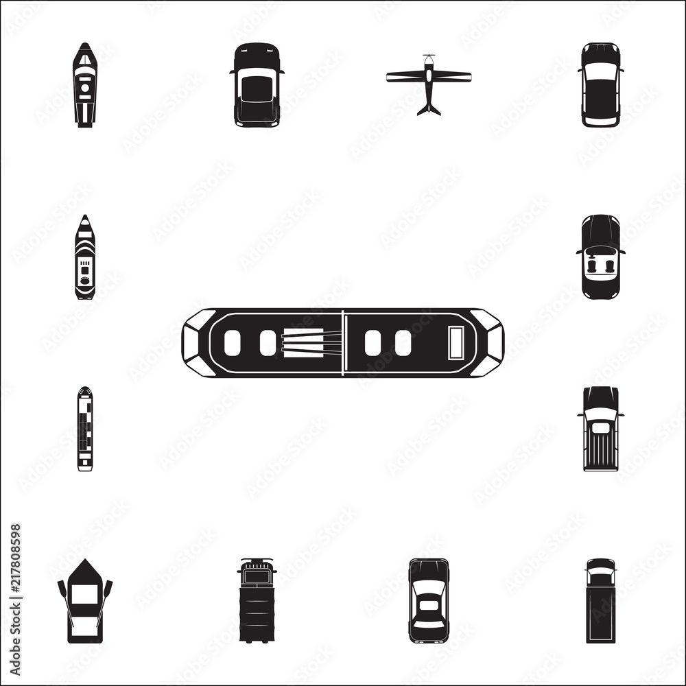 tram icon. Detailed set of Transport view from above icons. Premium ...