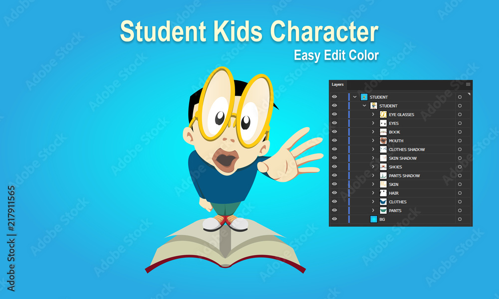 Student Cartoon Character Stock Vector | Adobe Stock