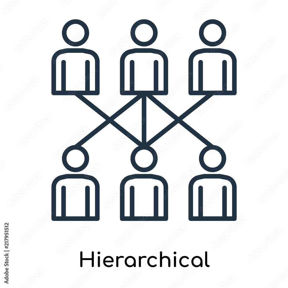 Hierarchical structure icon vector isolated on white background, Hierarchical structure sign ...