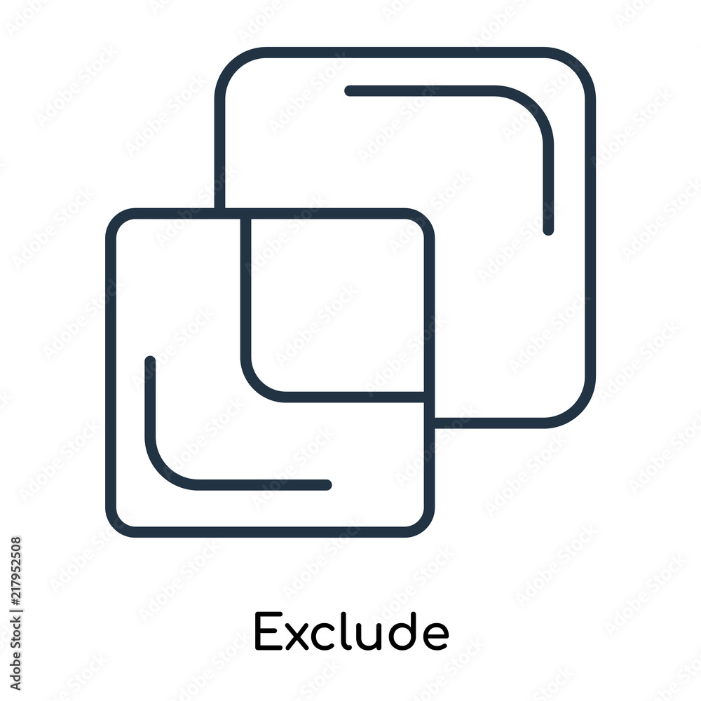 Exclude icon vector isolated on white background, Exclude sign , thin ...