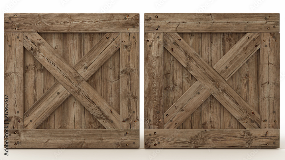 Wooden crate front view, cargo box texture, 3d illustration Stock ...