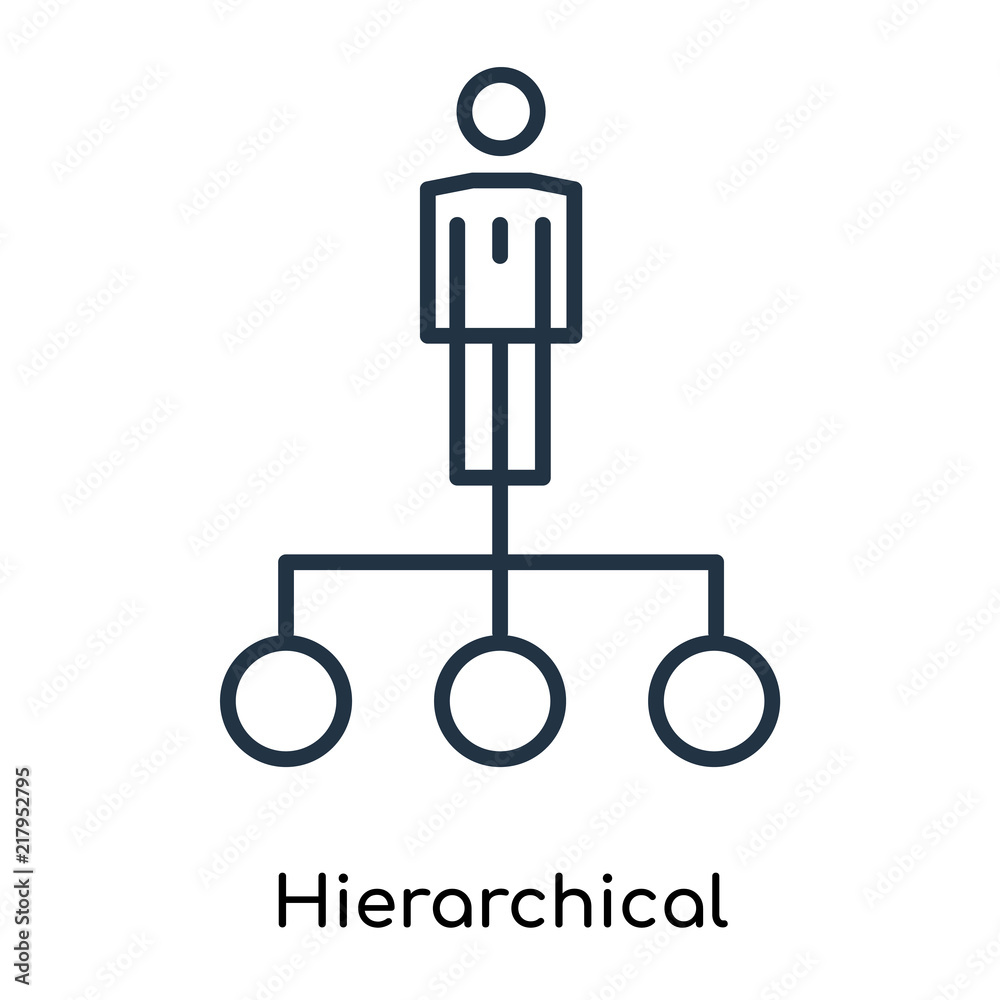 Hierarchical structure icon vector isolated on white background, Hierarchical structure sign ...