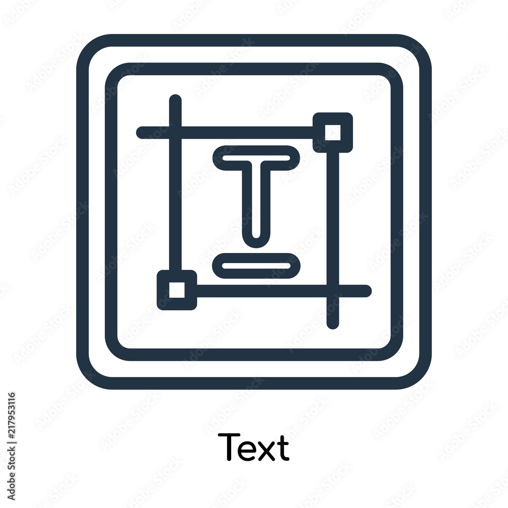 Text icon vector isolated on white background, Text sign , line symbols ...