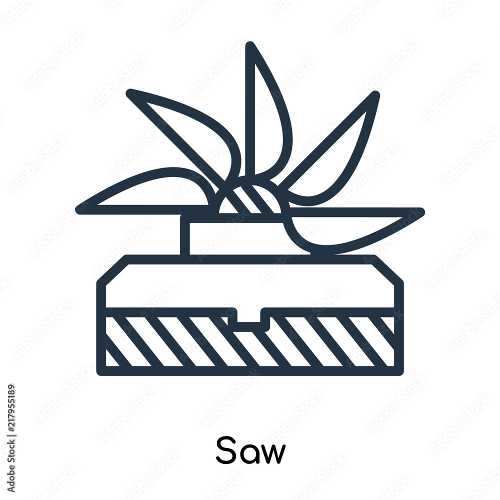 Saw icon vector isolated on white background, Saw sign , thin symbols ...
