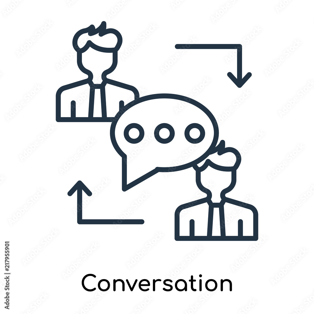 Conversation icon vector isolated on white background, Conversation ...