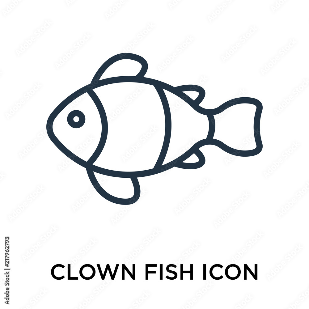 clown fish icons isolated on white background. Modern and editable ...