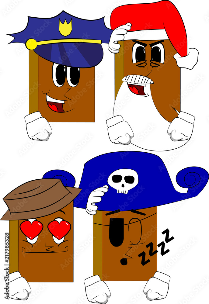 Books comforting another. Cartoon book collection with costume faces ...