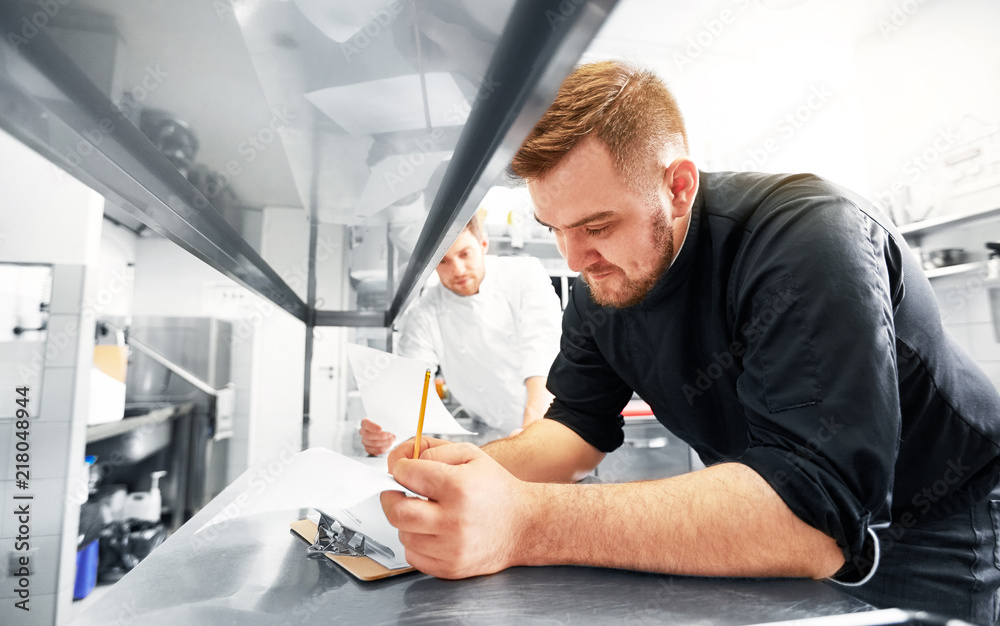 cooking and people concept - happy male chef and cook with grocery ...