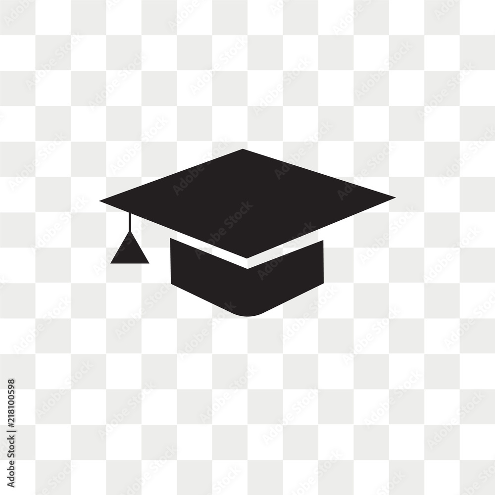 Graduation cap vector icon isolated on transparent background ...