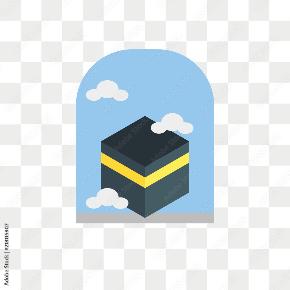 Kaaba vector icon isolated on transparent background, Kaaba logo design ...